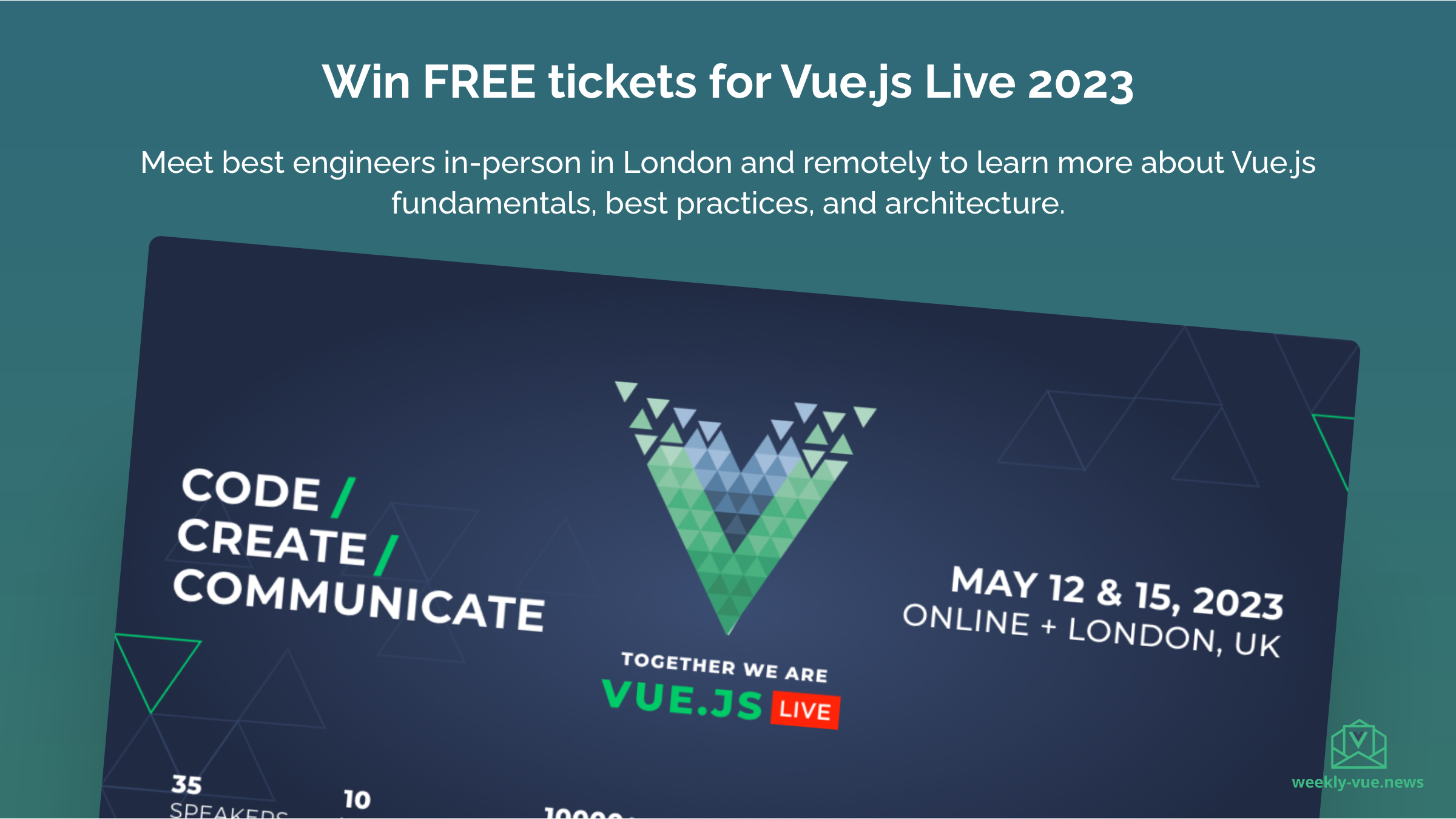 Win a FREE ticket for Vue.js Live Conference 2023 | Weekly Vue News